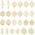 24Pcs 12 Styles Alloy Connector Charms Flat Round Sunflower Flower ...