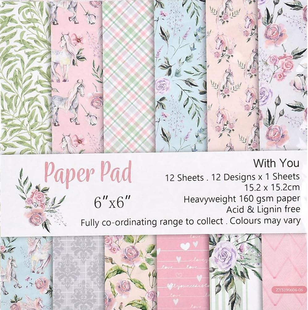 24Pcs 12 Styles Flower Scrapbook Paper Pad Decorative Floral Craft ...