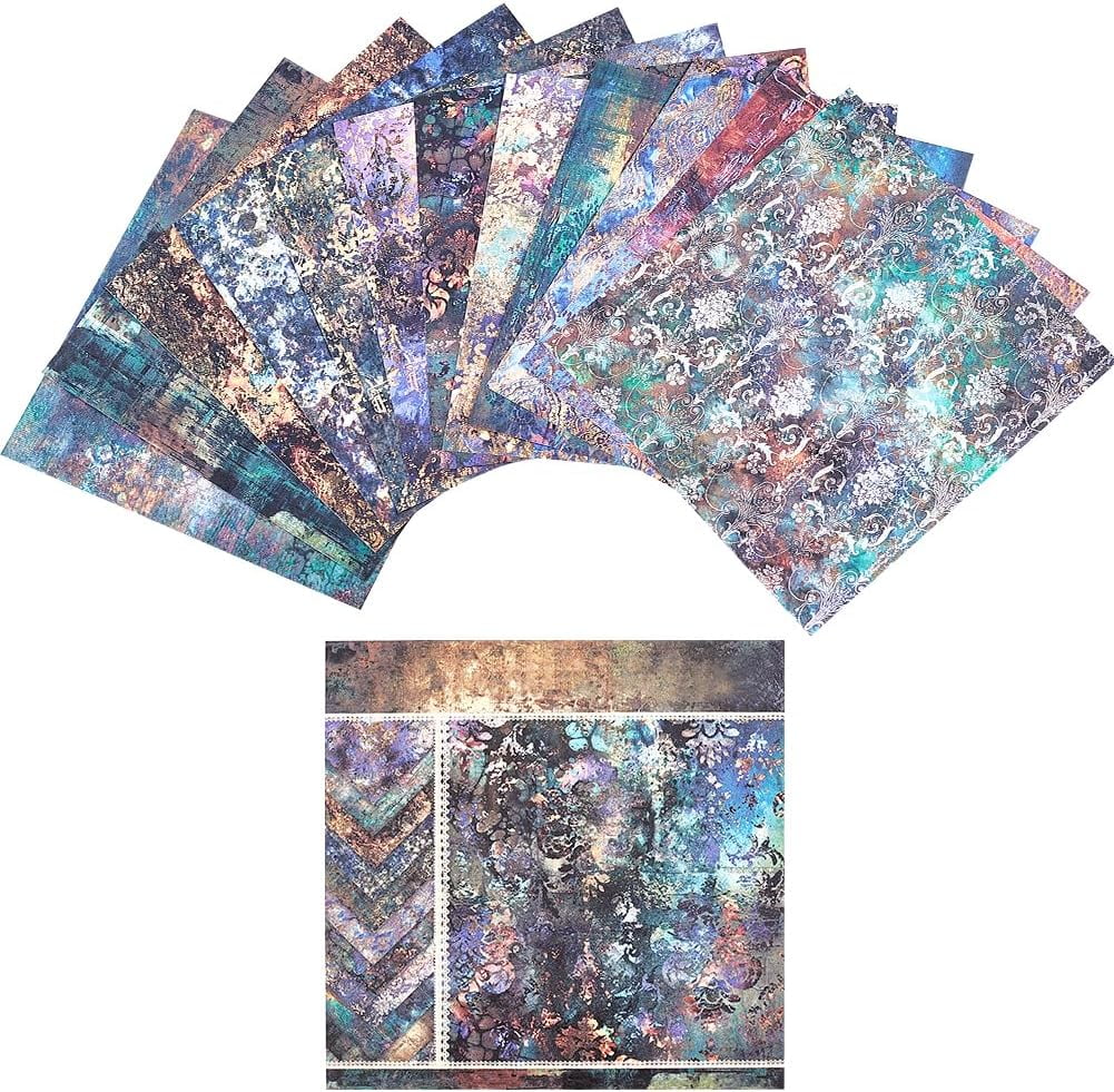 24Pcs 12 Styles Retro Scrapbook Paper Pad 5.98x5.98inch Vintage ...