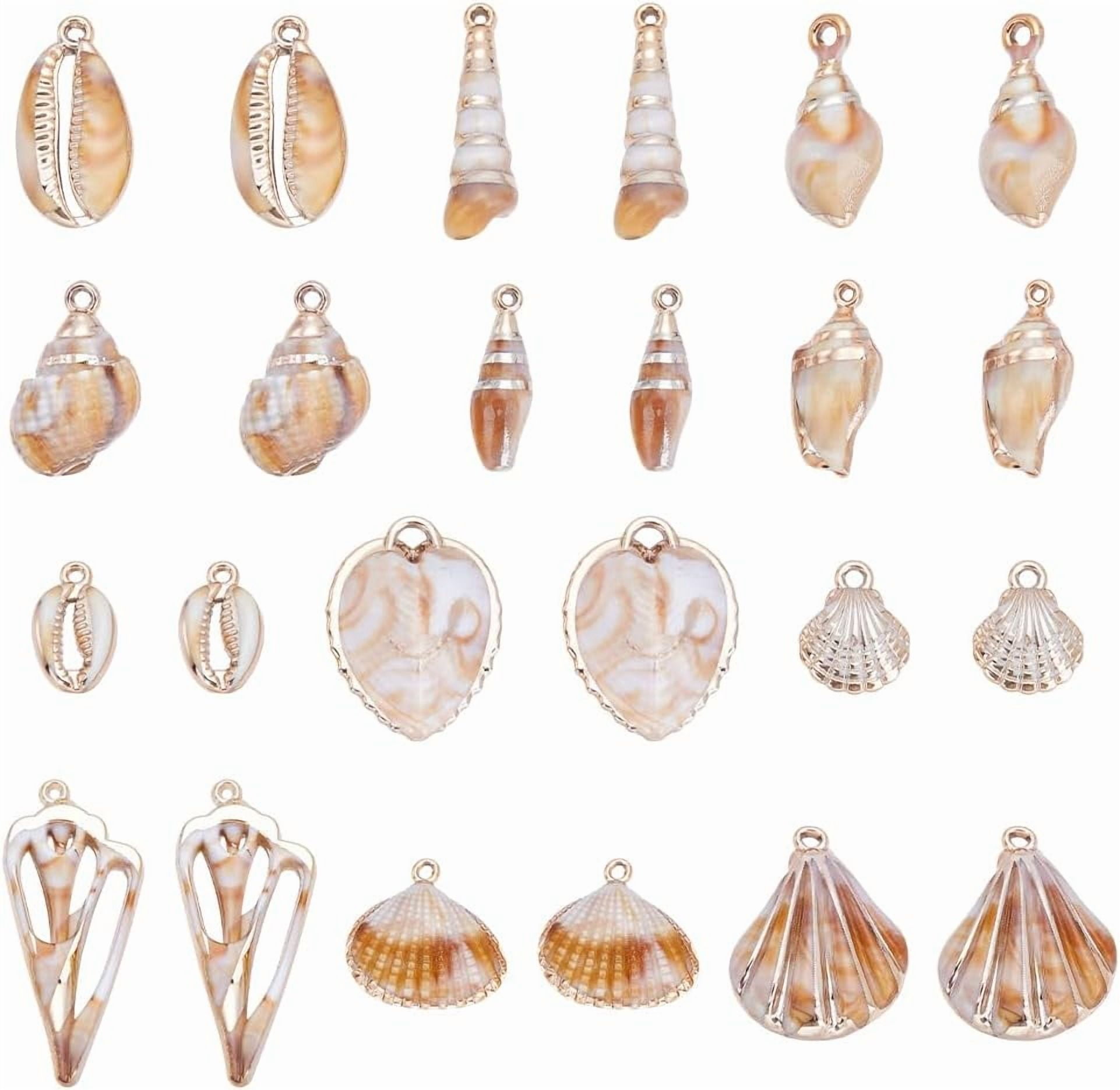 24Pcs 12 Styles Shell Pendants Acrylic Seashell Conch Cowrie Shells ...