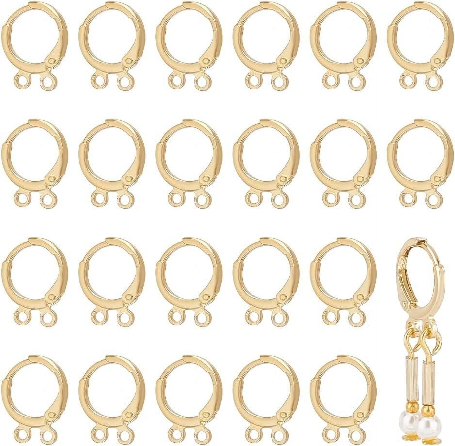 24Pcs 14K Real Gold Plated Earring Hooks Brass French Leverback Earring ...