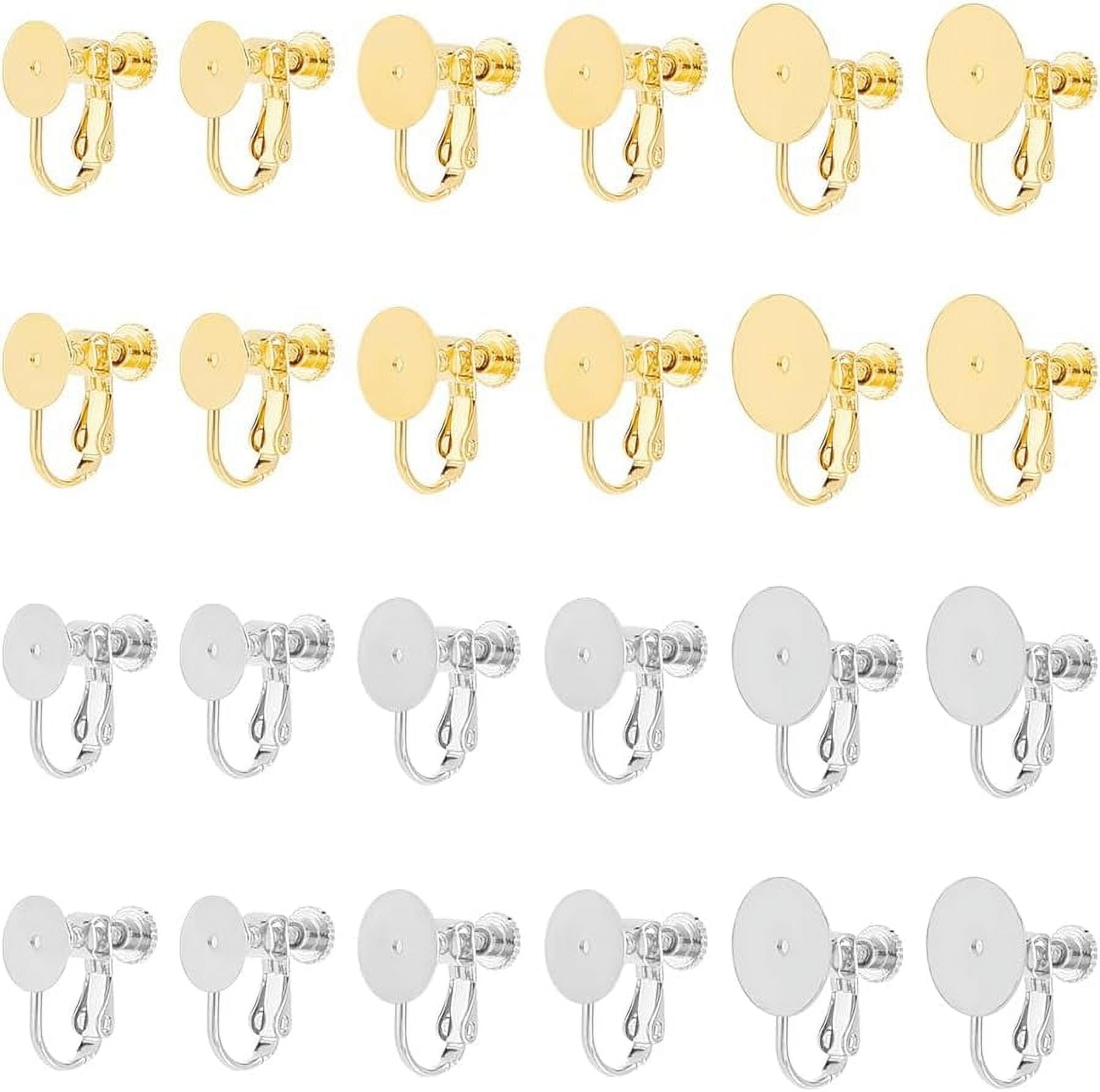 24Pcs 2 Colors 3 Sizes Stainless Steel Screw Clip-on Earring Converters ...