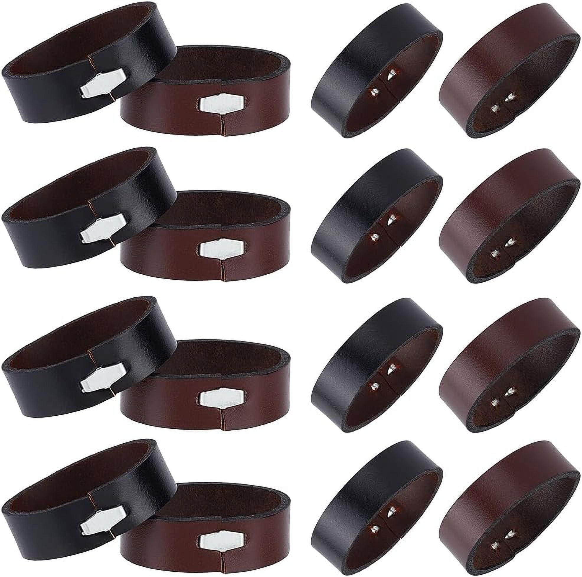24Pcs 2 Colors Belt Leather Loop Keepers 1.2inch Loops Leather Keeper Ring End Strap Cowhide ...