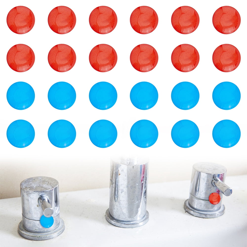 24Pcs 2 Colors Epoxy Resin Public Signs Cold Hot Water Marking Sticker ...