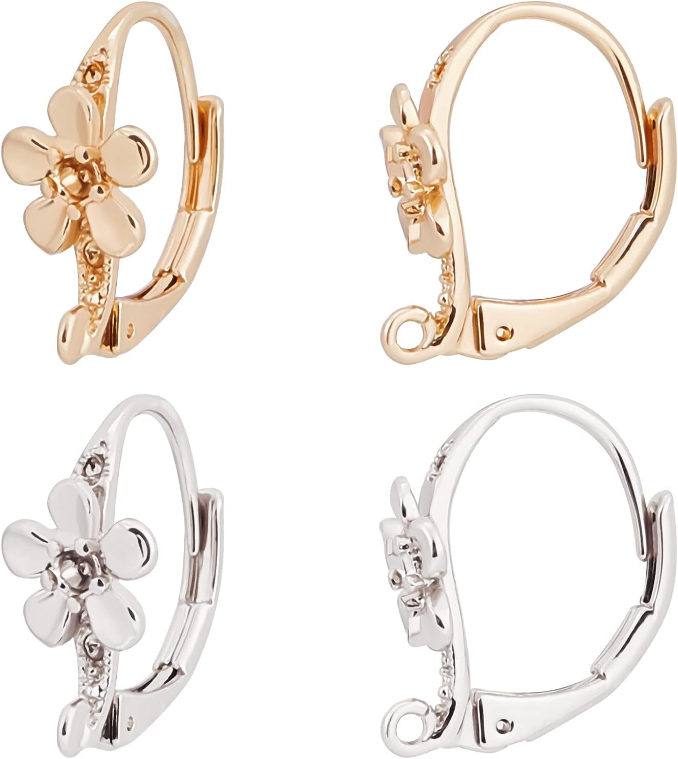 24Pcs 2 Colors Leverback Earring Findings 18K Gold & Platinum Plated ...
