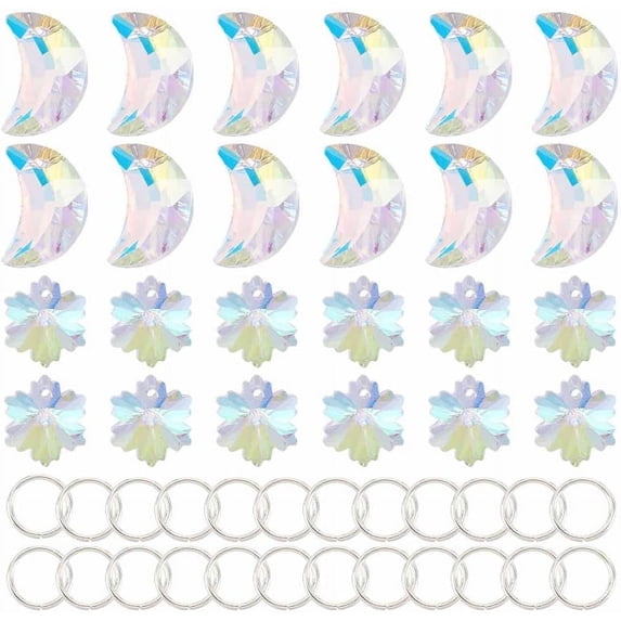 24Pcs 2 Style Glass Rhinestone Pendants DIY Accessories for Jewelry ...