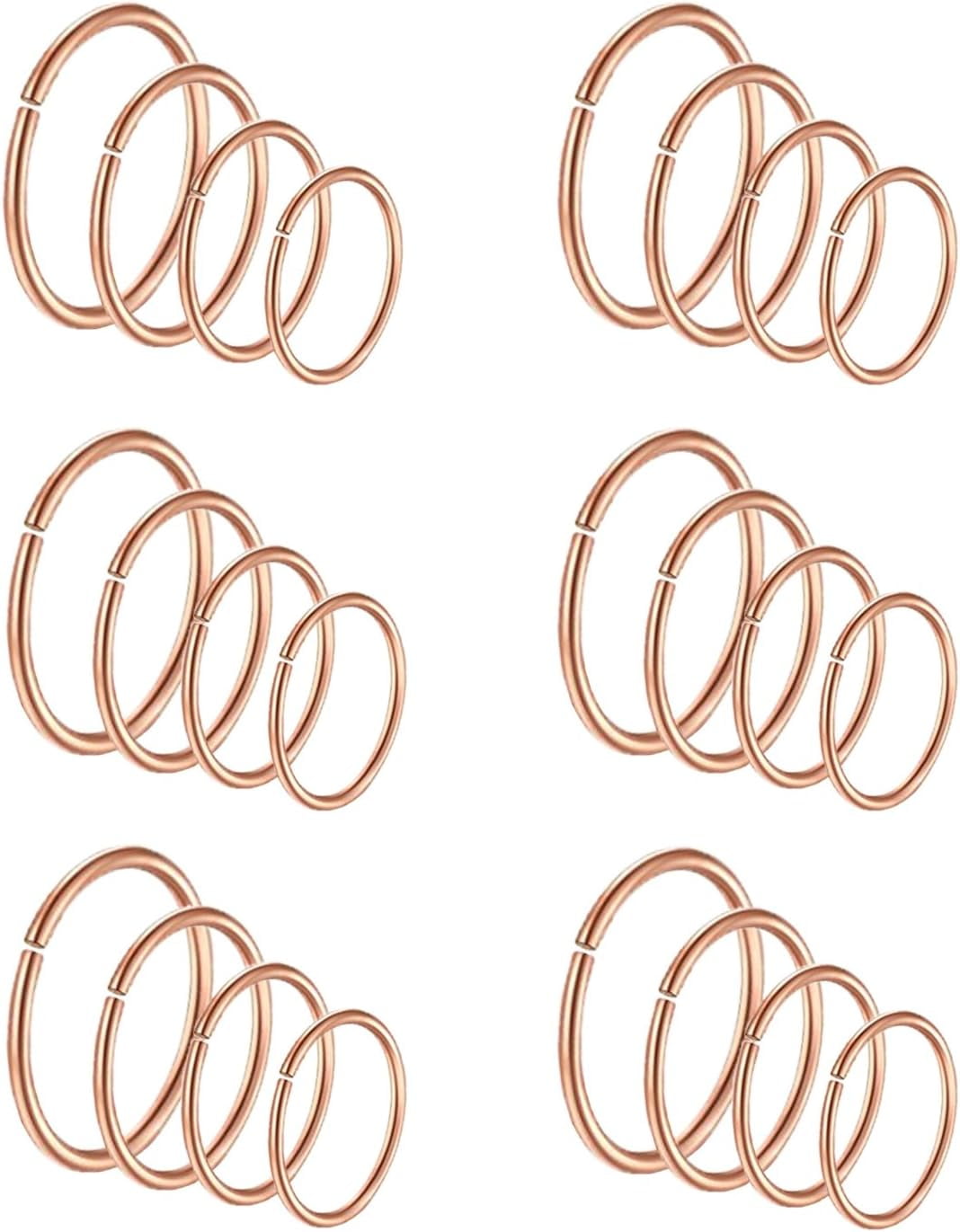 24Pcs 20G Premium 316L Stainless Steel Nose Rings Hoop Tragus Cartilage Helix Piercing Lip ...