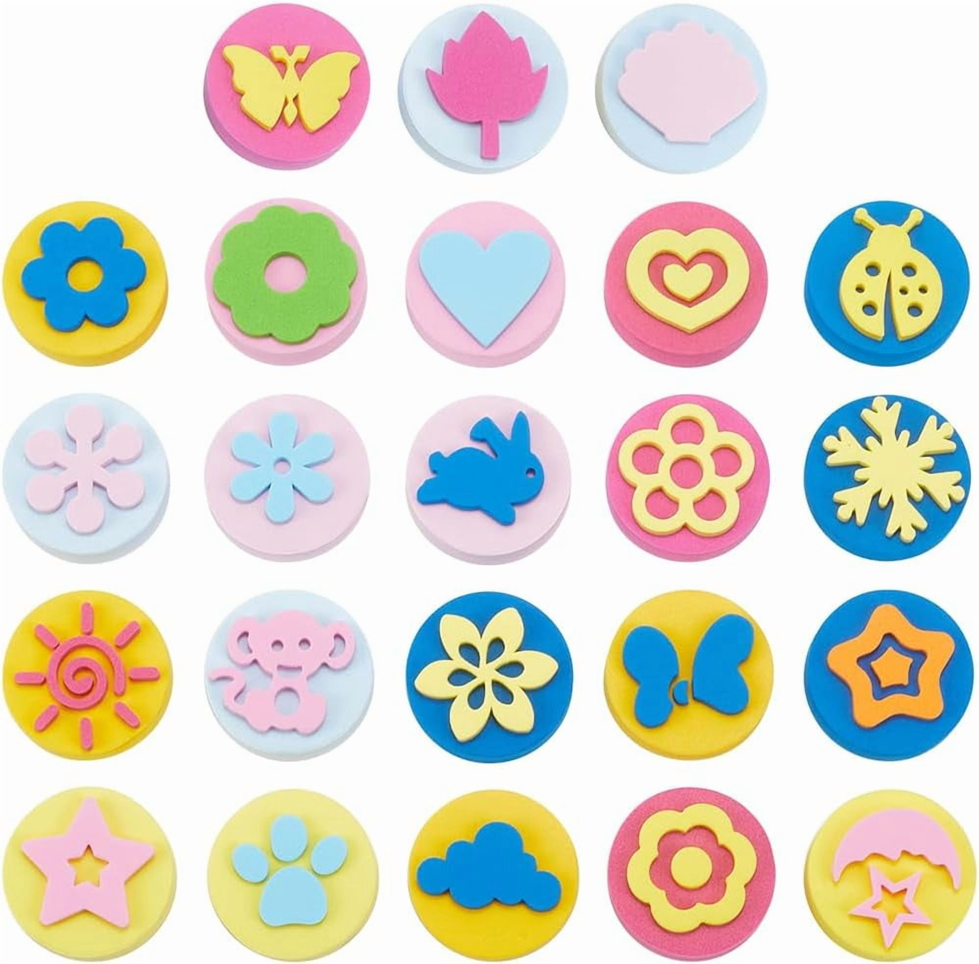 24Pcs 24 Styles Eva Painting Sponges Paint Stamper Kit 4CM Double Side ...