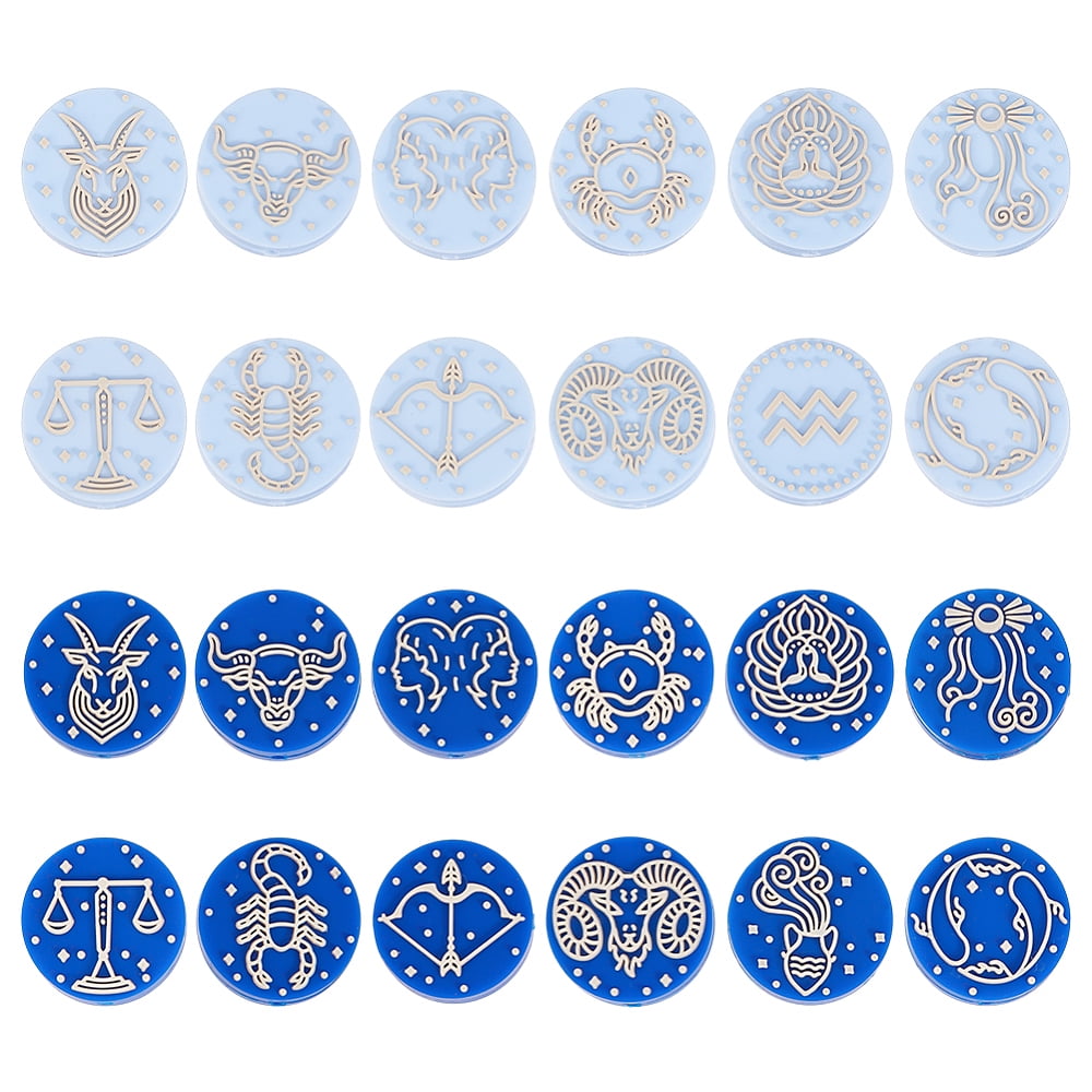 24Pcs 24 Styles Twelve Constellations Food Grade Eco-Friendly Silicone ...