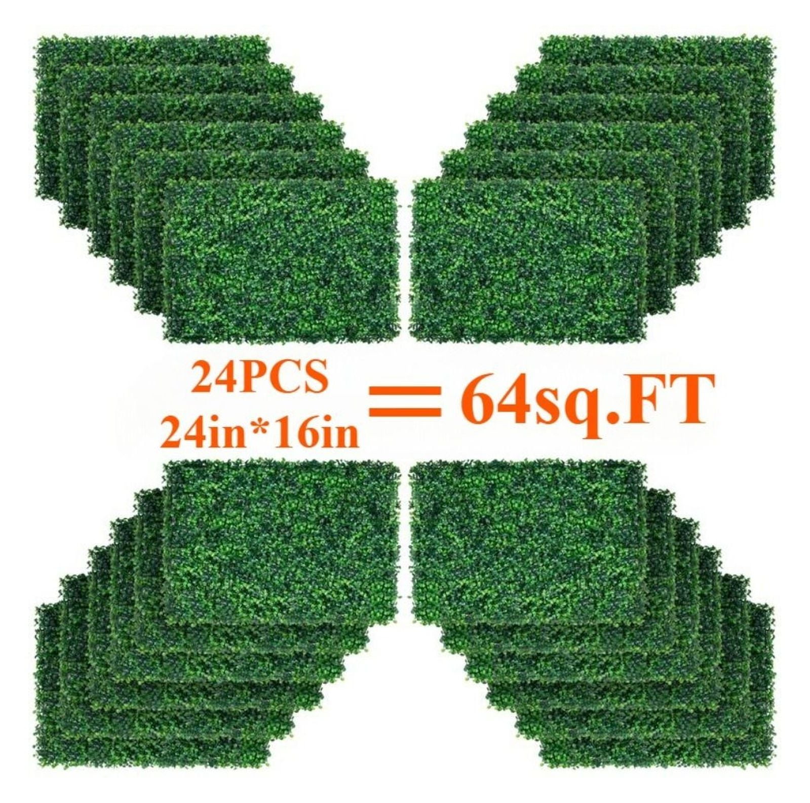 24Pcs 24in*16in Artificial Boxwood Topiary Hedge Plant Grass Backdrop ...