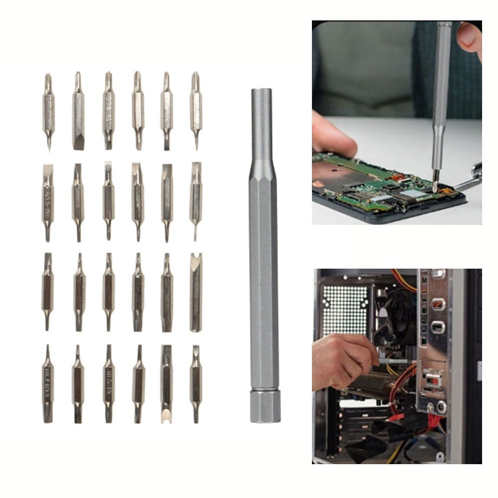 24Pcs 25Mm Double-Headed Screwdriver Bit With Handle Set Cross Slotted ...