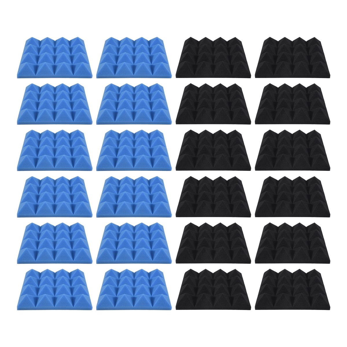 24Pcs 25X25X5Cm Studio Acoustic Soundproof Foam Pyramid Noise ...