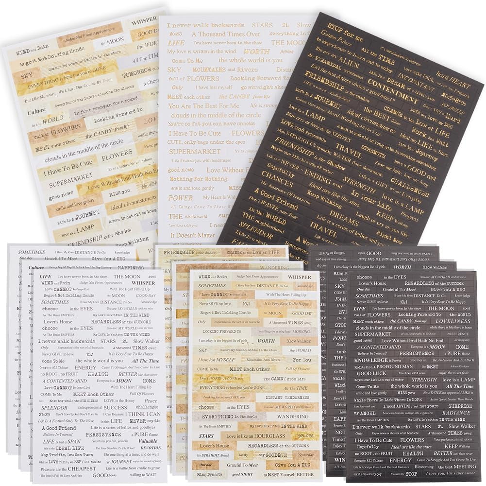 24Pcs 3 Colors Scrapbook Sayings Stickers White Word Stickers Paper ...