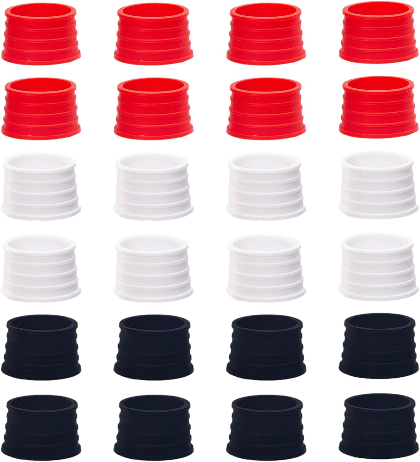 24Pcs 3 Colors Tennis Silicone Ring Black White Red Tennis Racket ...