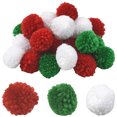 24Pcs 3 Colors Wool Soft Pompom Ball for Hats Shoes Scarves Bag Charms ...
