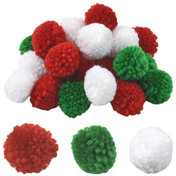 24Pcs 3 Colors Wool Soft Pompom Ball for Hats Shoes Scarves Bag Charms ...