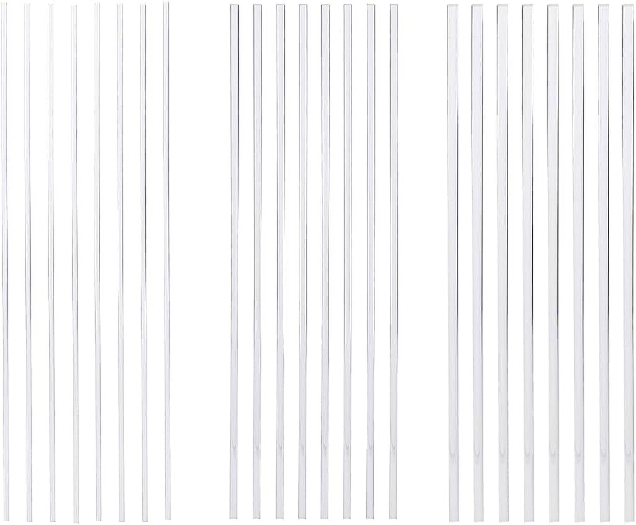 24Pcs 3 Sizes Bar Acrylic Support Rods for DIY Crafts Transparent Clear ...