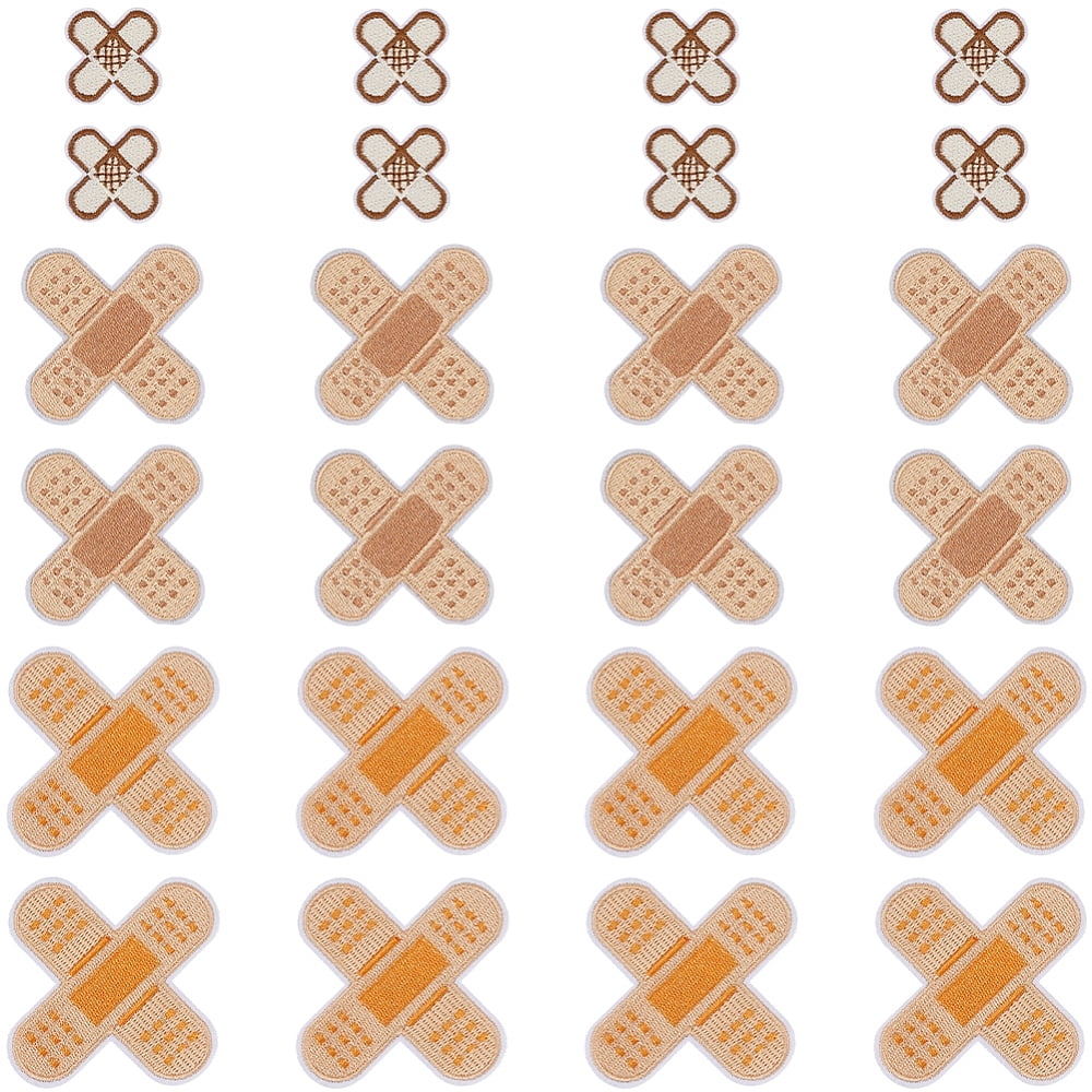 24Pcs 3 Styles Adhesive Cute Embroidery Bandage Shape Patches Sew On ...