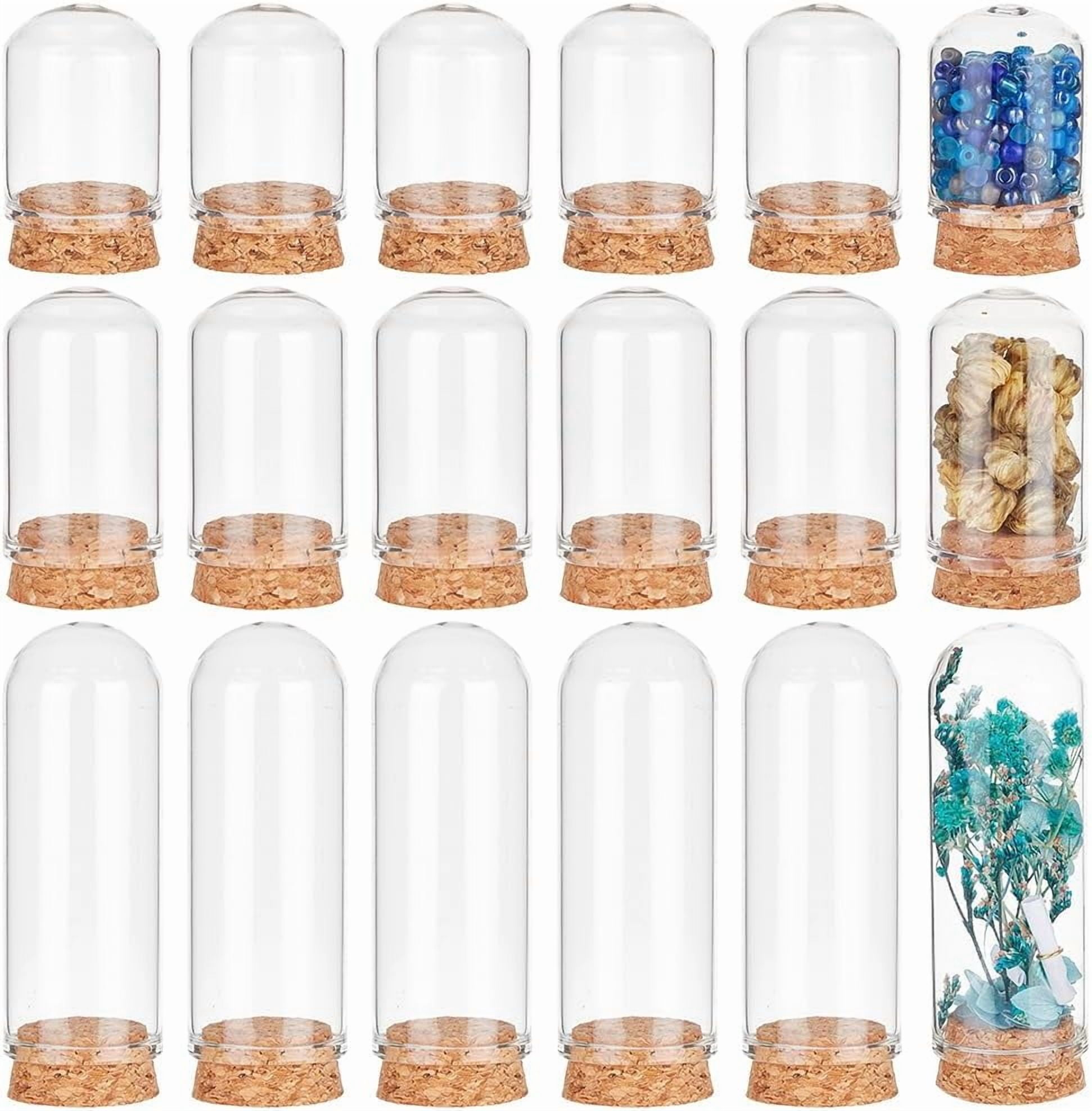 24Pcs 3 Styles Glass Dome Cloche Cover Bell Jar with Cork Base For ...
