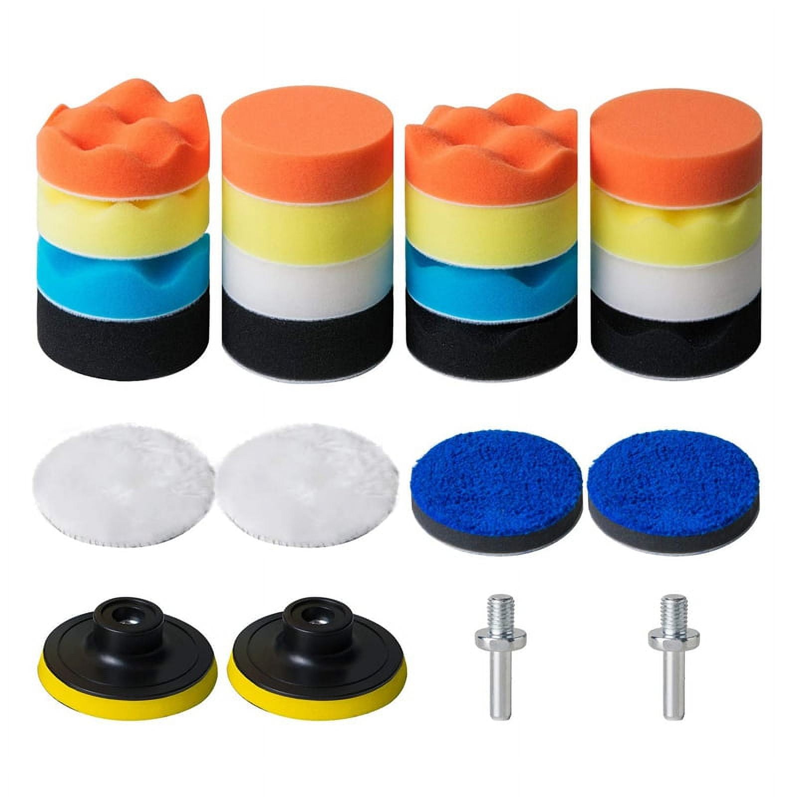 24pcs 3-In Polishing Pad Kit Sponge Buffing Pads for Car Foam Drill Car ...