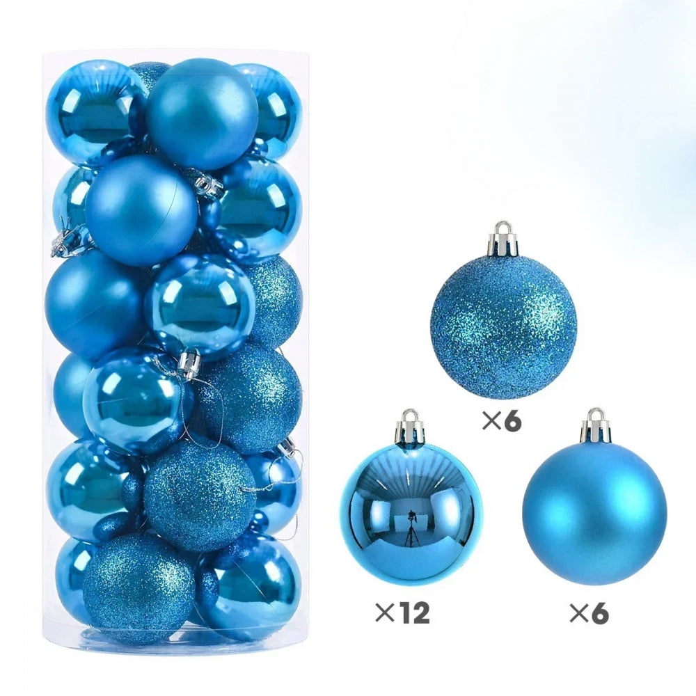 24Pcs 3CM Shatterproof Christmas Balls - Hanging Ornaments for Wedding ...