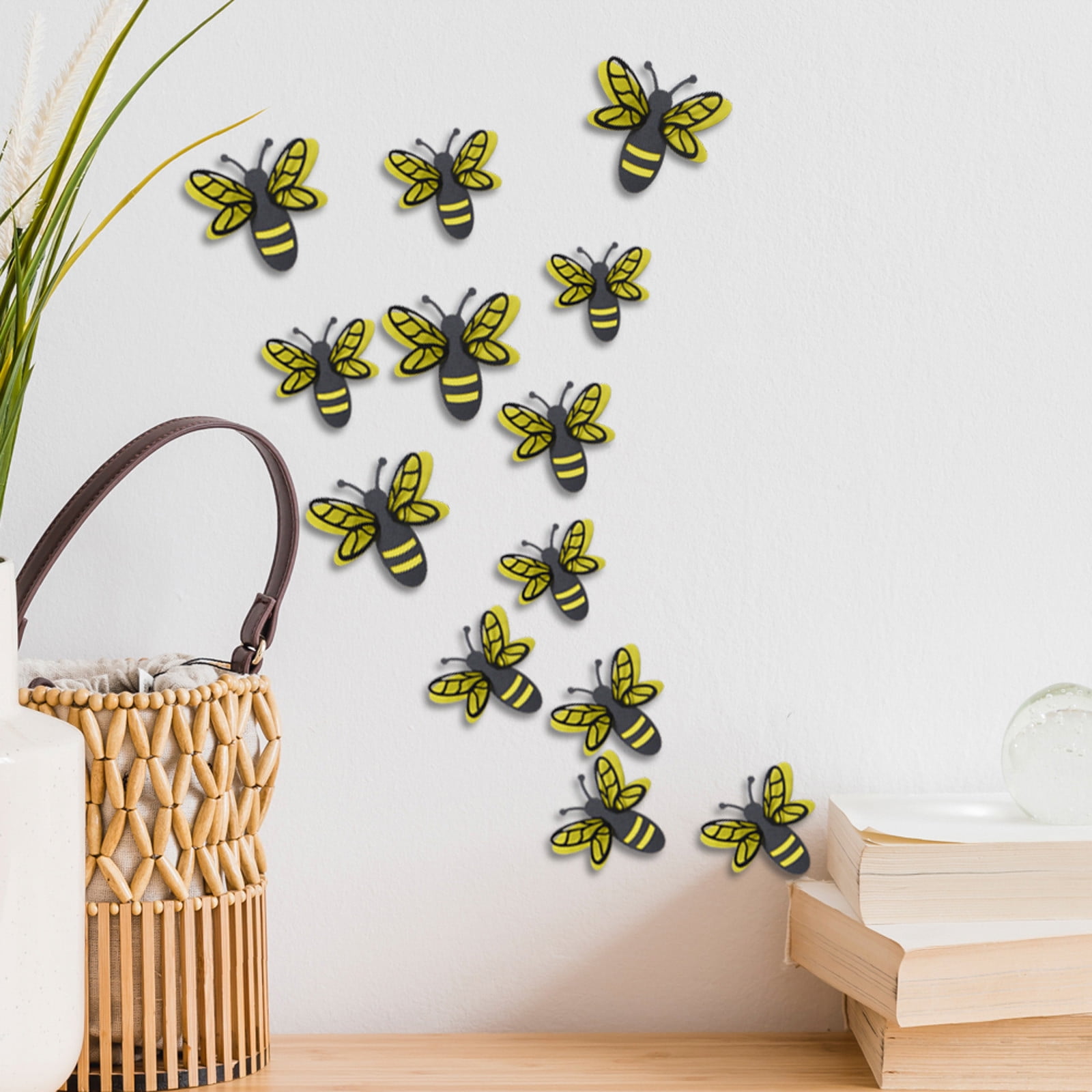 24Pcs 3D Bee Stickers Bee Decor Removable Mural Decals Honey Bee Clings ...