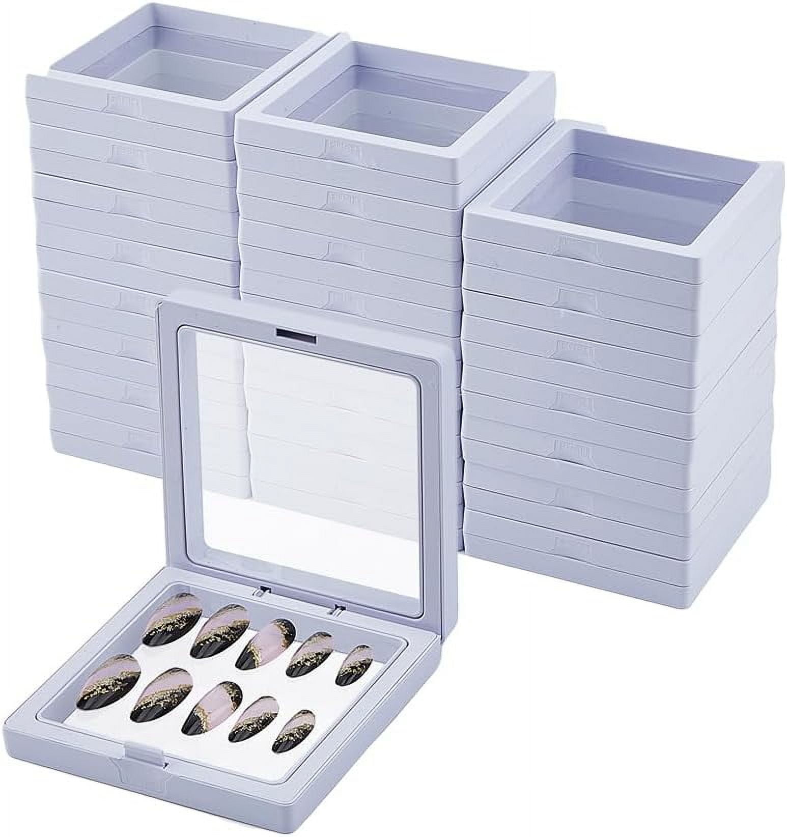 24Pcs 3D Floating Press On Nail Packaging Boxes Fake Plastic Nail ...