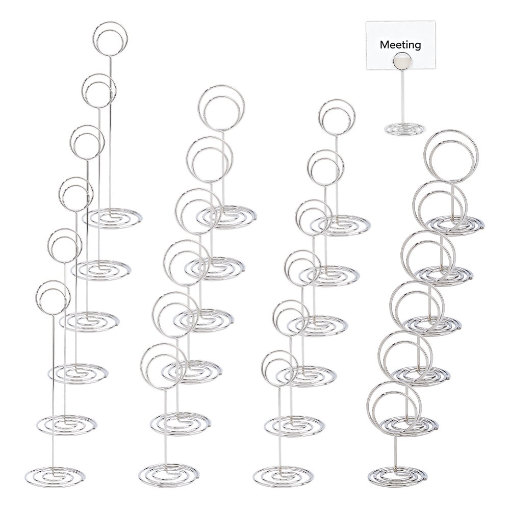 24Pcs 4 Styles Stainless Steel Name Card Holder Photo Memo Holders for ...