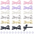 24Pcs 6 Colors Alloy Stud Earrings Findings Bowknot with Loop and ...