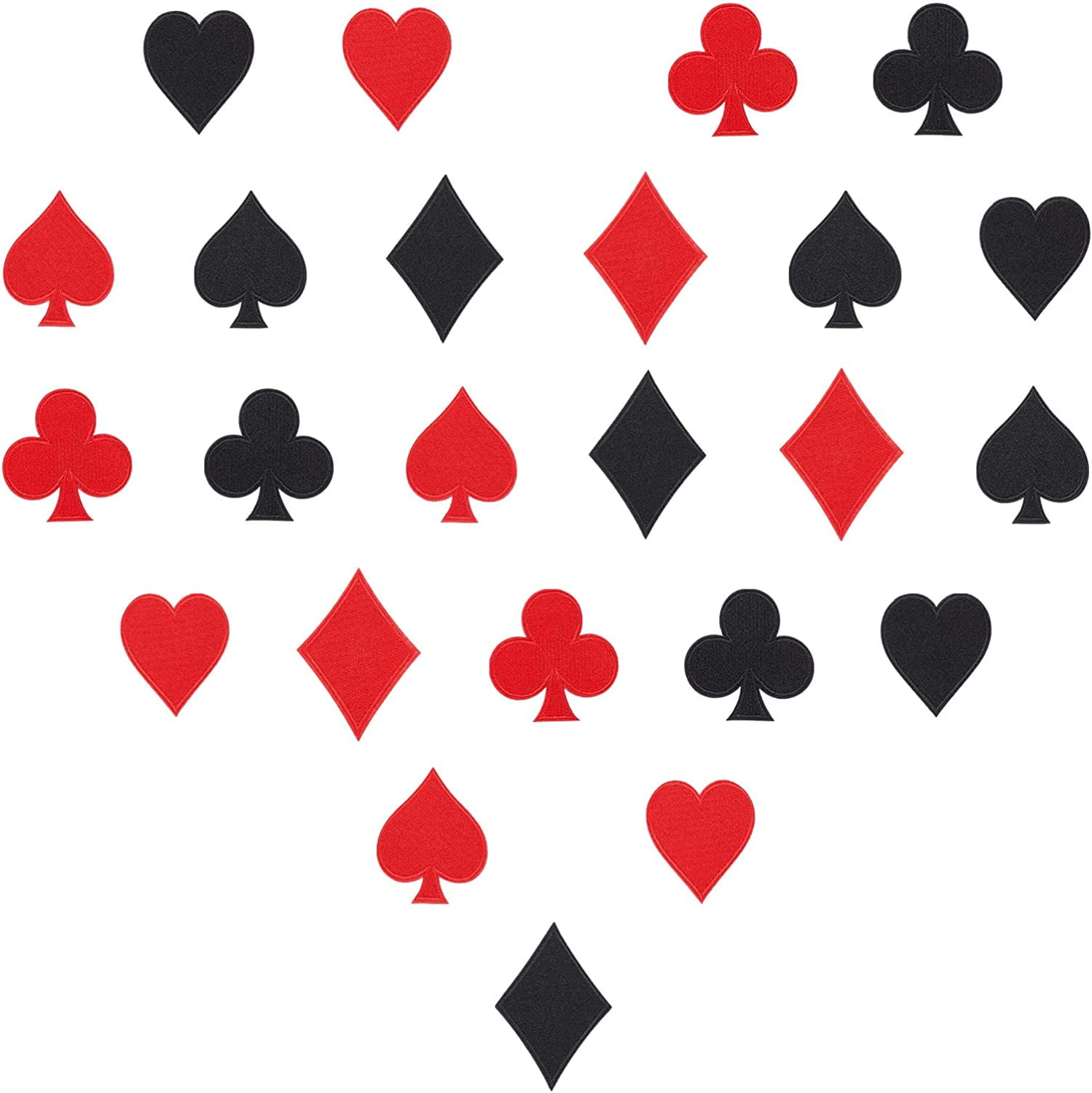 24Pcs 8 Style Spades Poker Iron on Patches Heart Spade Club Embroidered ...