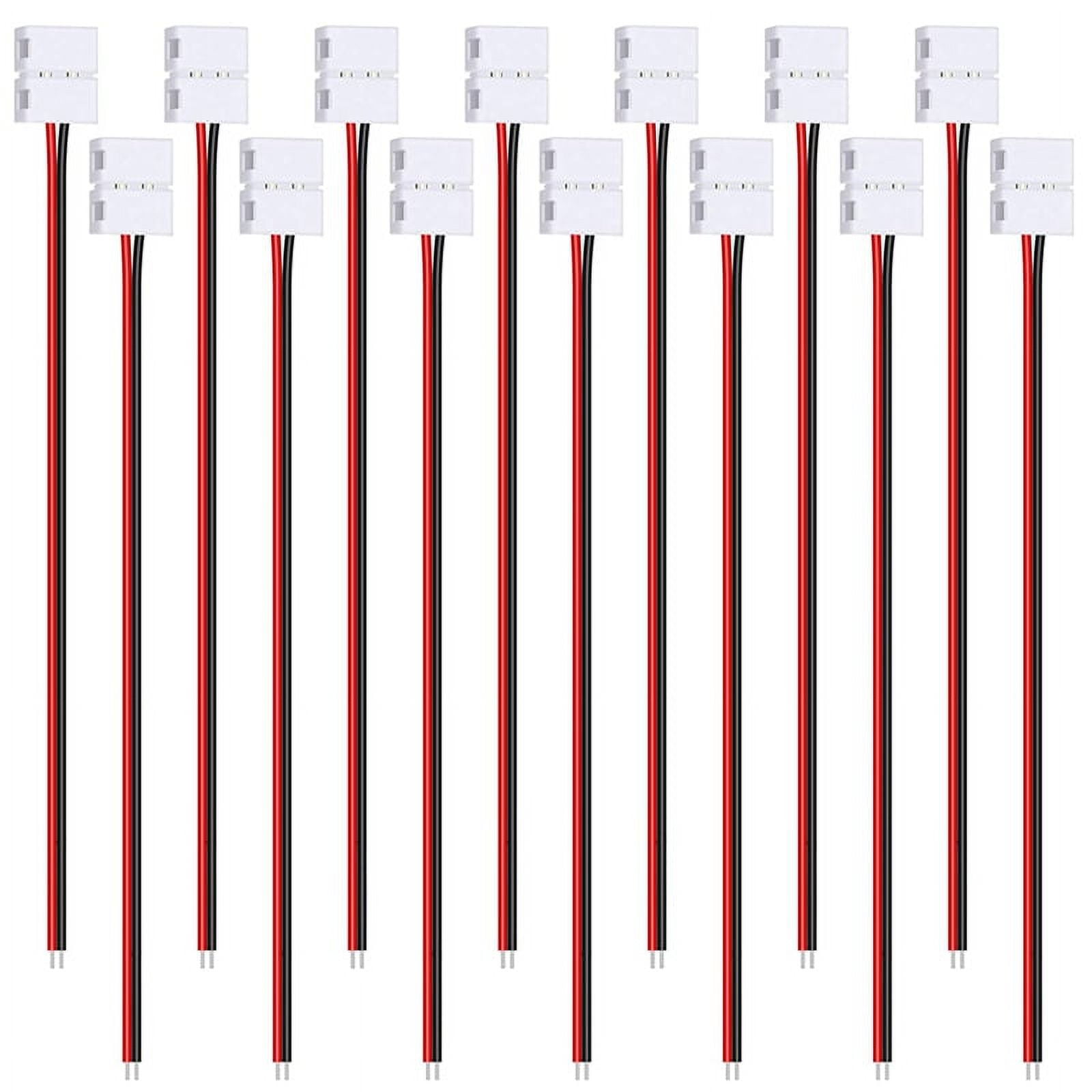 24Pcs 8mm 2 Pin LED Strip Light Connector for 8 mm Wide Flexible SMD ...