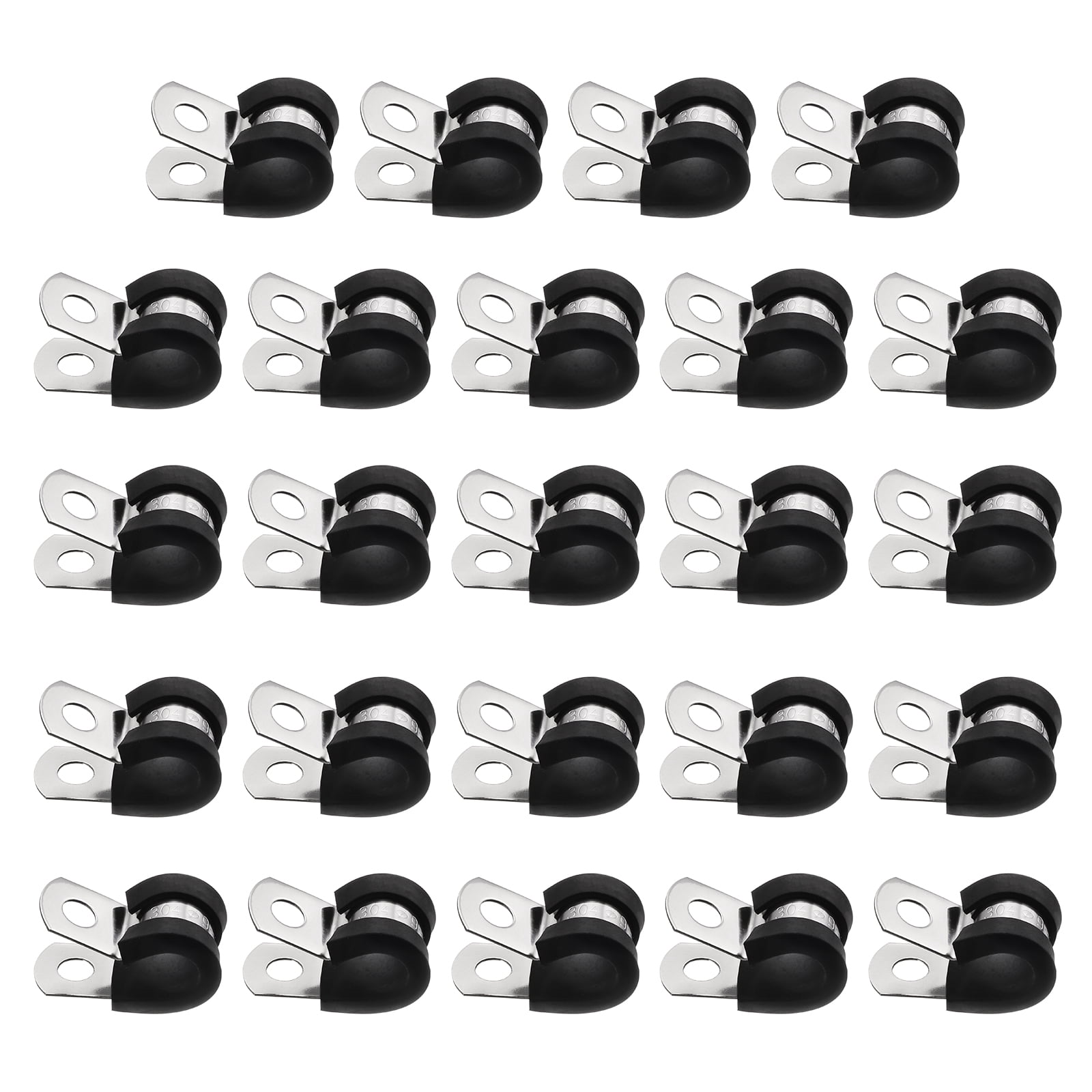 24Pcs 9mm(11/32") Stainless Steel Rubber Coated Cushioned Insulated ...