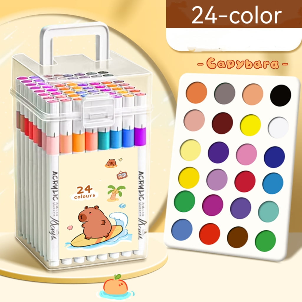 24Pcs Acrylic Markers Art DIY Graffiti Pens Colorful Painting ...