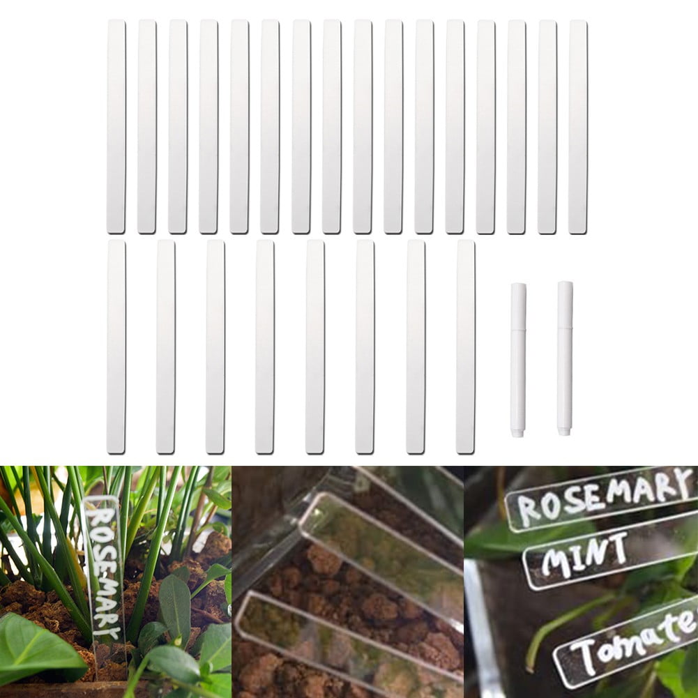 24Pcs Acrylic Plant Label Tag Clear Blanks Plant Markers for Potted ...