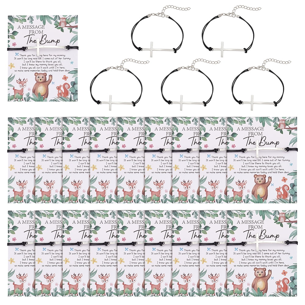 24Pcs Alloy Link Bracelets Polyester Cord Bracelets for Women Men with ...