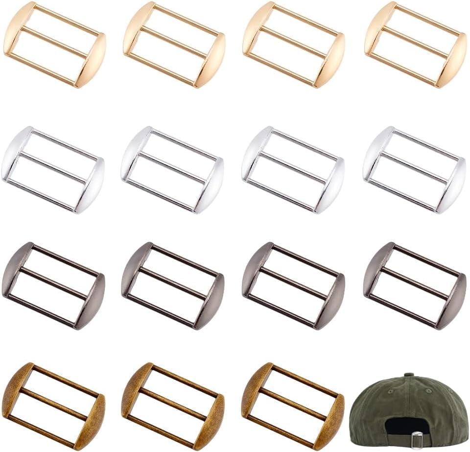 24Pcs Alloy Tri-Glide Slides Buckles 4 Colors Rectangle Cap Strap ...