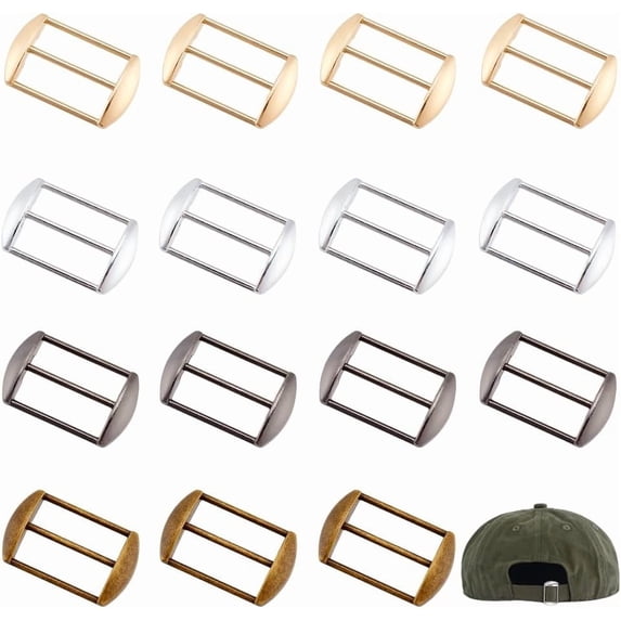 24Pcs Alloy Tri-Glide Slides Buckles 4 Colors Rectangle Cap Strap ...