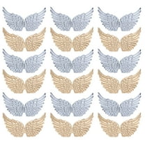 12PCS 3" 3D Mini White Feather Plastic Angel Wings Small Christmas Tree ...