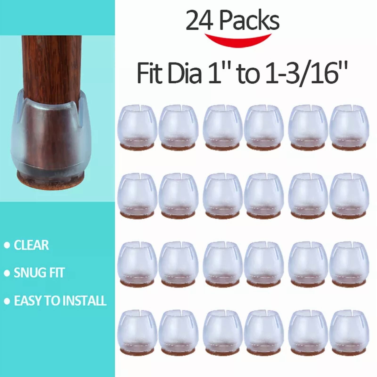 24Pcs Anti-Slip Chair Leg Caps Silicone Floor Protectors W/ Felt ...