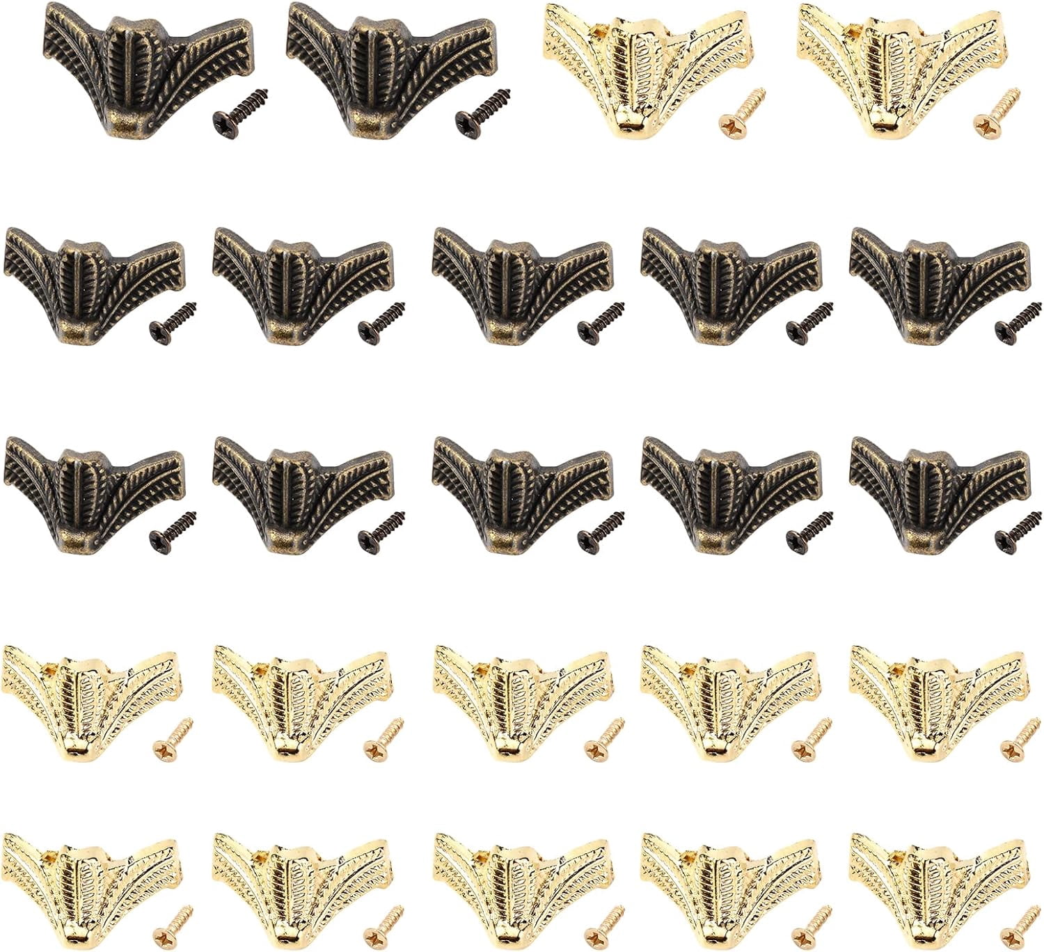 24Pcs Antique Box Legs Zinc Alloy Wood Box Feet Leg Corner Protector ...