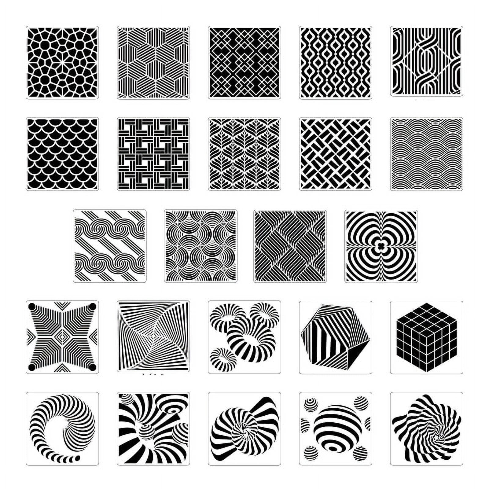 24Pcs Art Drawing Stencils Geometric Templates for Painting on ...