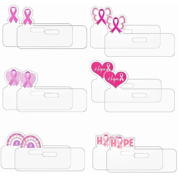 24Pcs Awareness Ribbon Theme Rectangle Transparent Arcrylic Badge ...