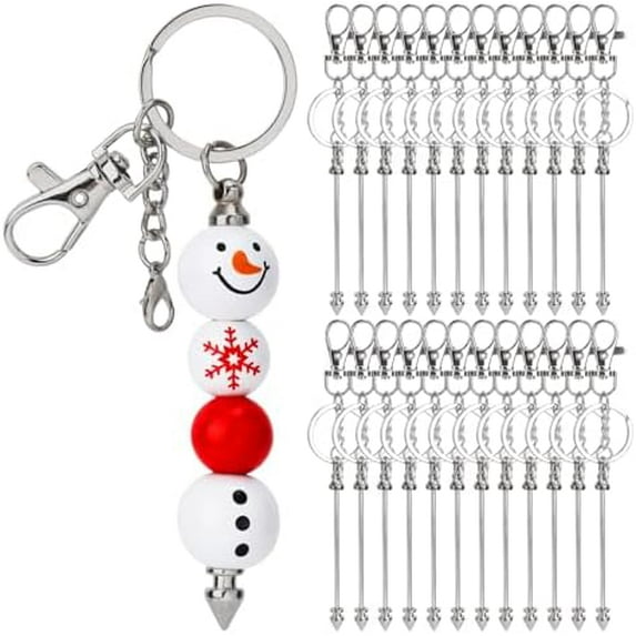 24Pcs Beadable Keychain Bar, Bulk Alloy Blank Beadable Item Accessories ...