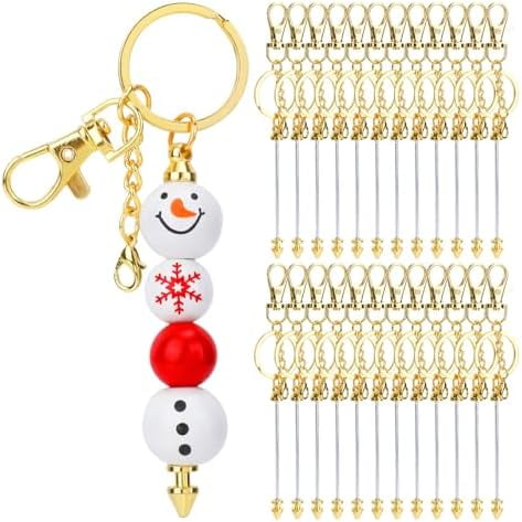 24Pcs Beadable Keychain Bar, Bulk Alloy Blank Beadable Item Accessories ...