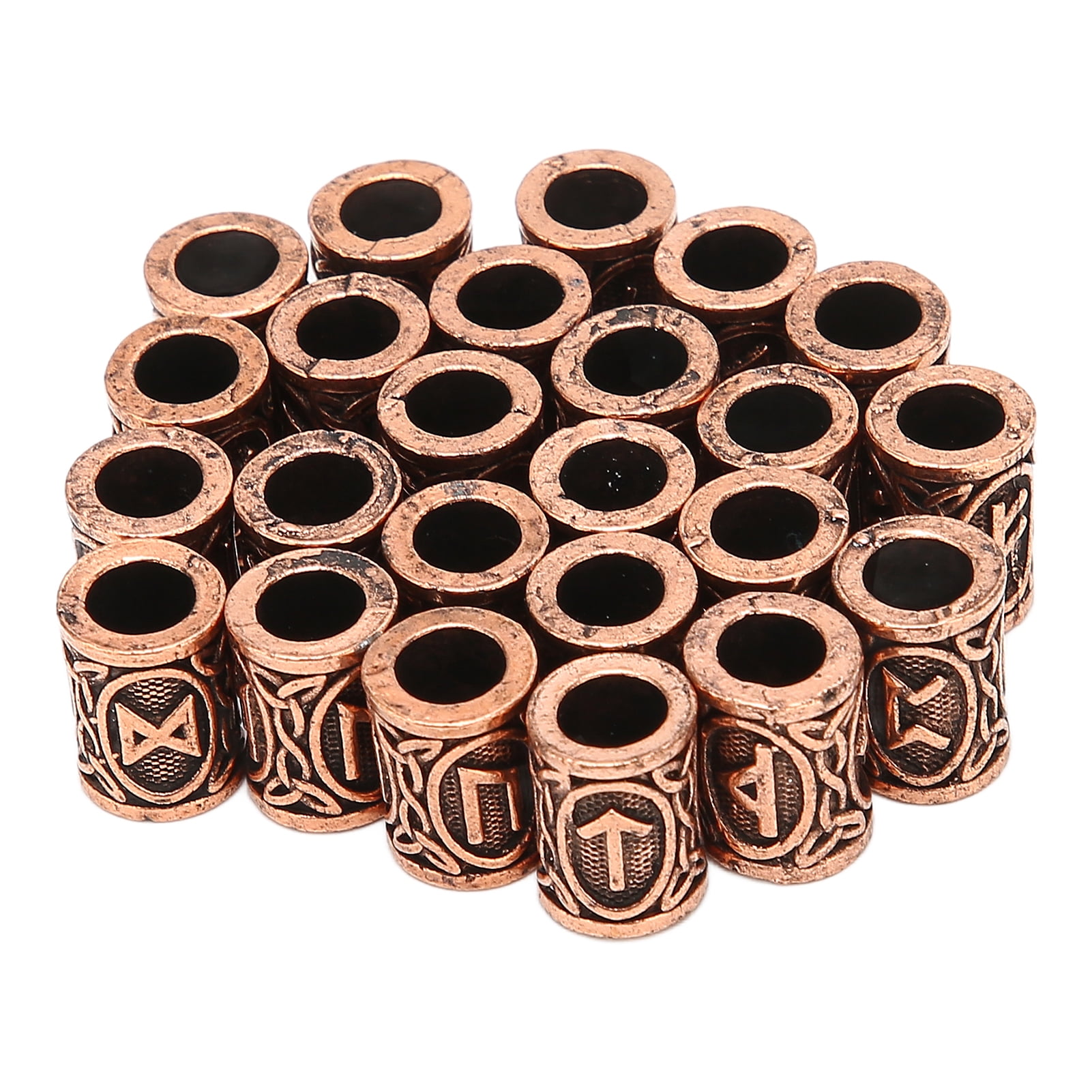 24Pcs Beard Beads,Viking Beard Hair Beads Alloy Dreadlocks Bead ...