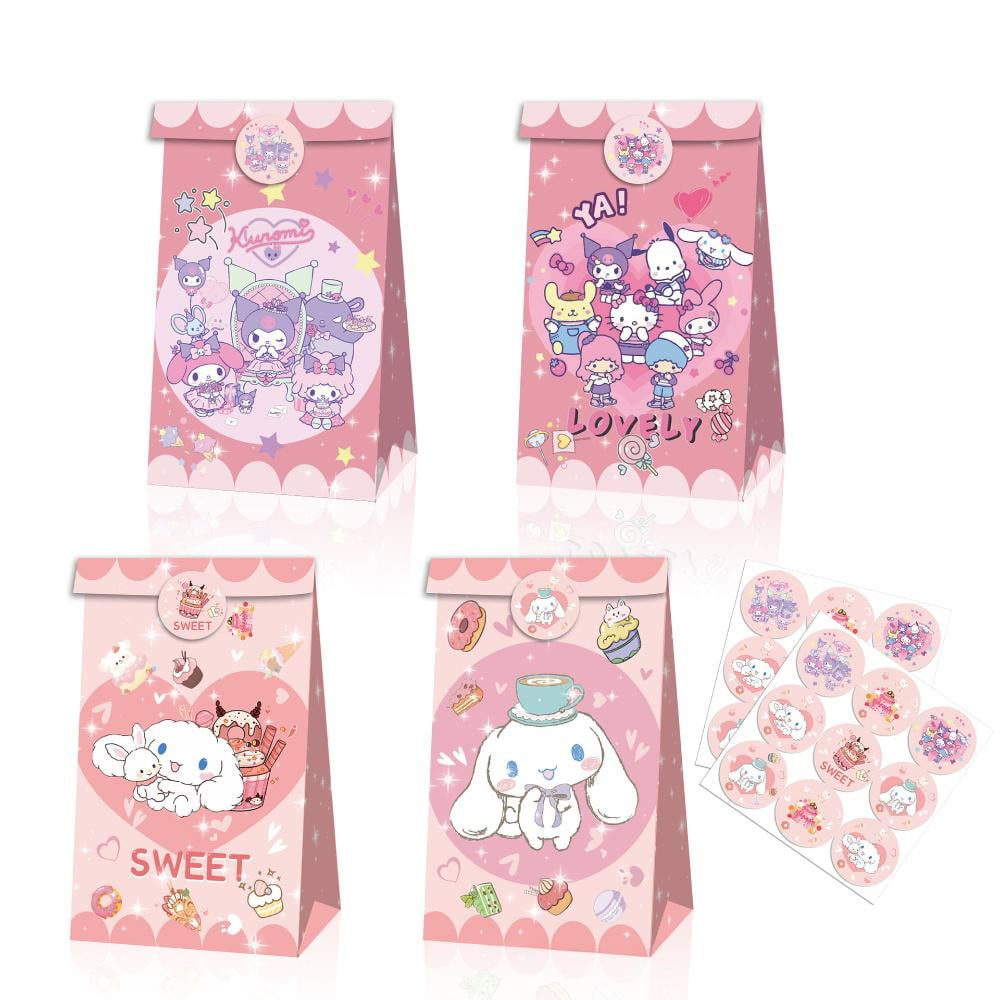 24Pcs Birthday Favors Paper Bags, Cartoon Sanrio Party Decoration ...