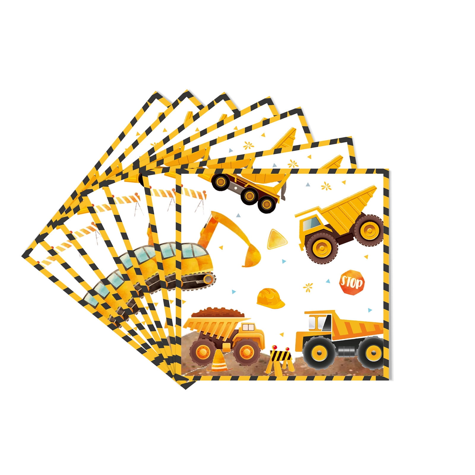 24Pcs Birthday Party Supplies Engineering Car Paper Napkin Disposable ...