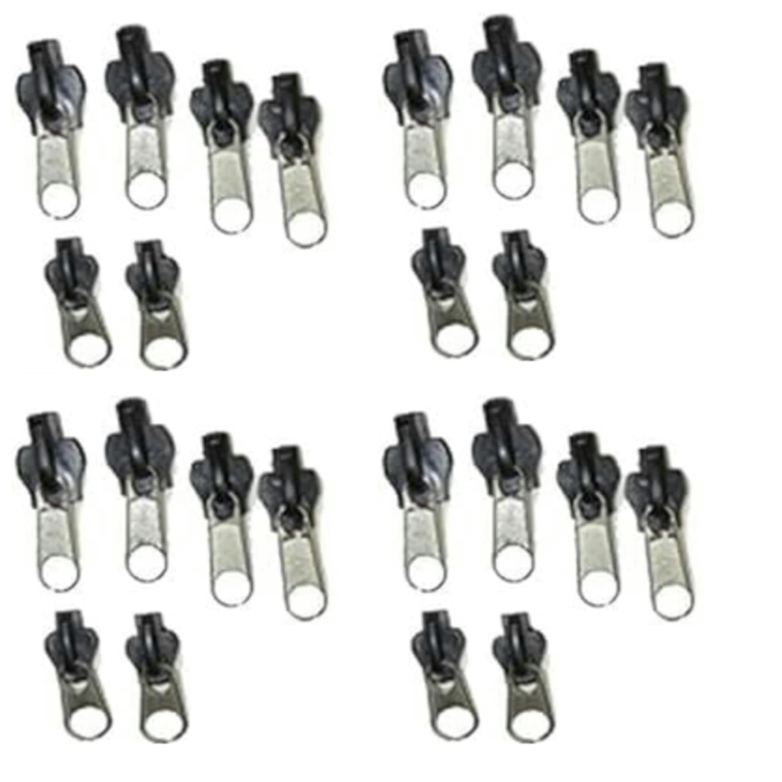 24Pcs Black Fasteners,Fix Zip Puller,Zipper Repair Kit Replacement Zip ...