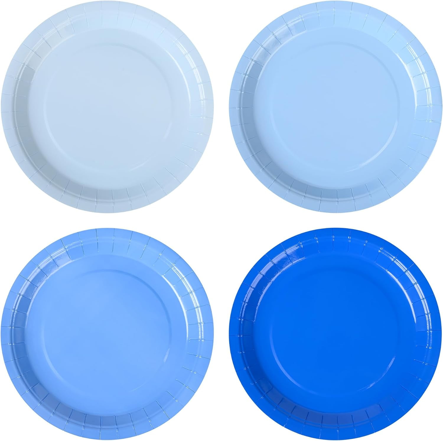 24Pcs Blue Party Plates Gradient Blue Paper Plates 9 Inch Disposable ...