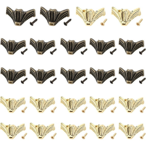 24Pcs Box Legs Zinc Alloy Wood Box Feet Leg Corner Protector Wood Case ...